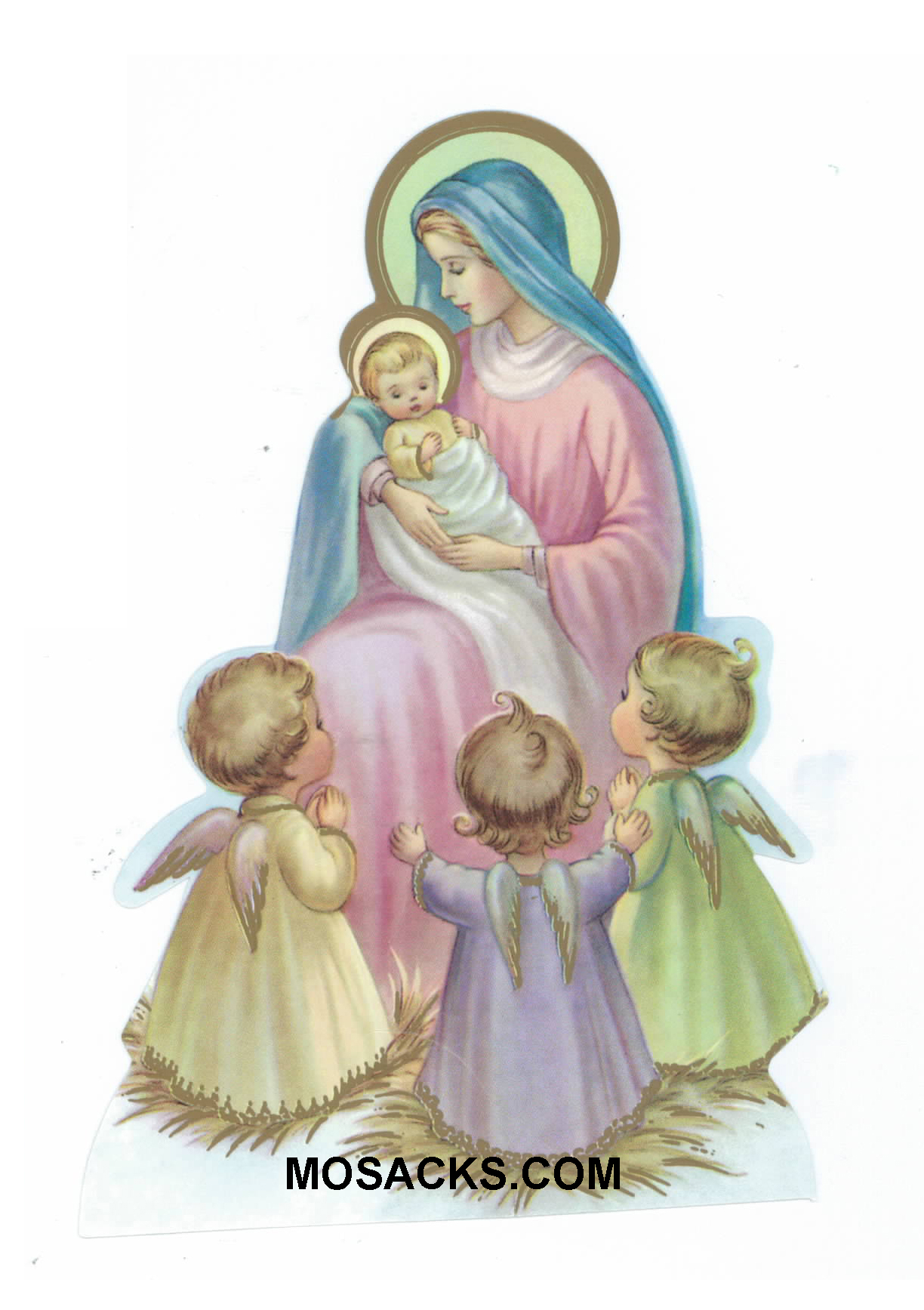 Baby Jesus Mary and Children Paper Cutout-X90-4